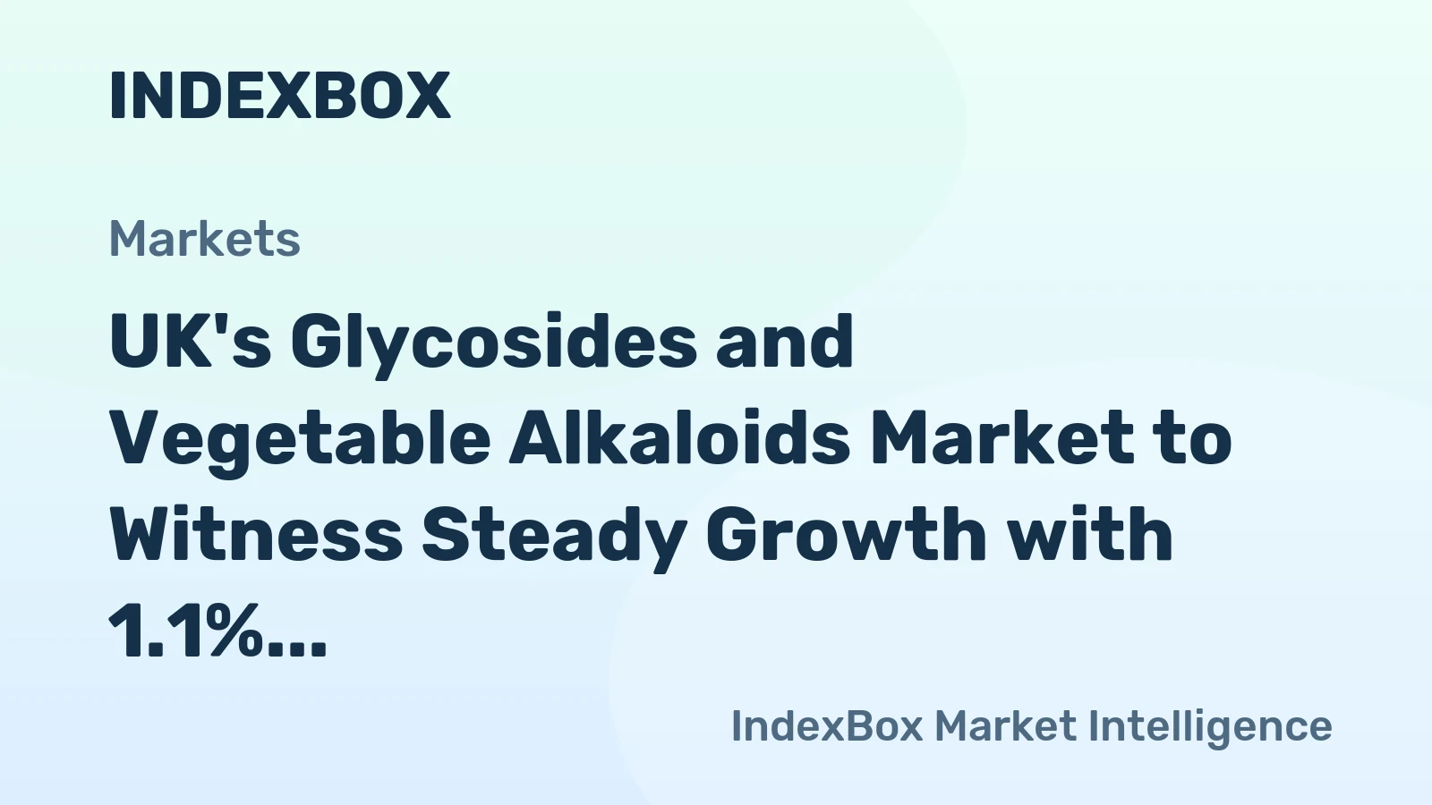 UK's Glycosides and Vegetable Alkaloids Market to Witness Steady Growth with 1.1% CAGR over the Next Decade