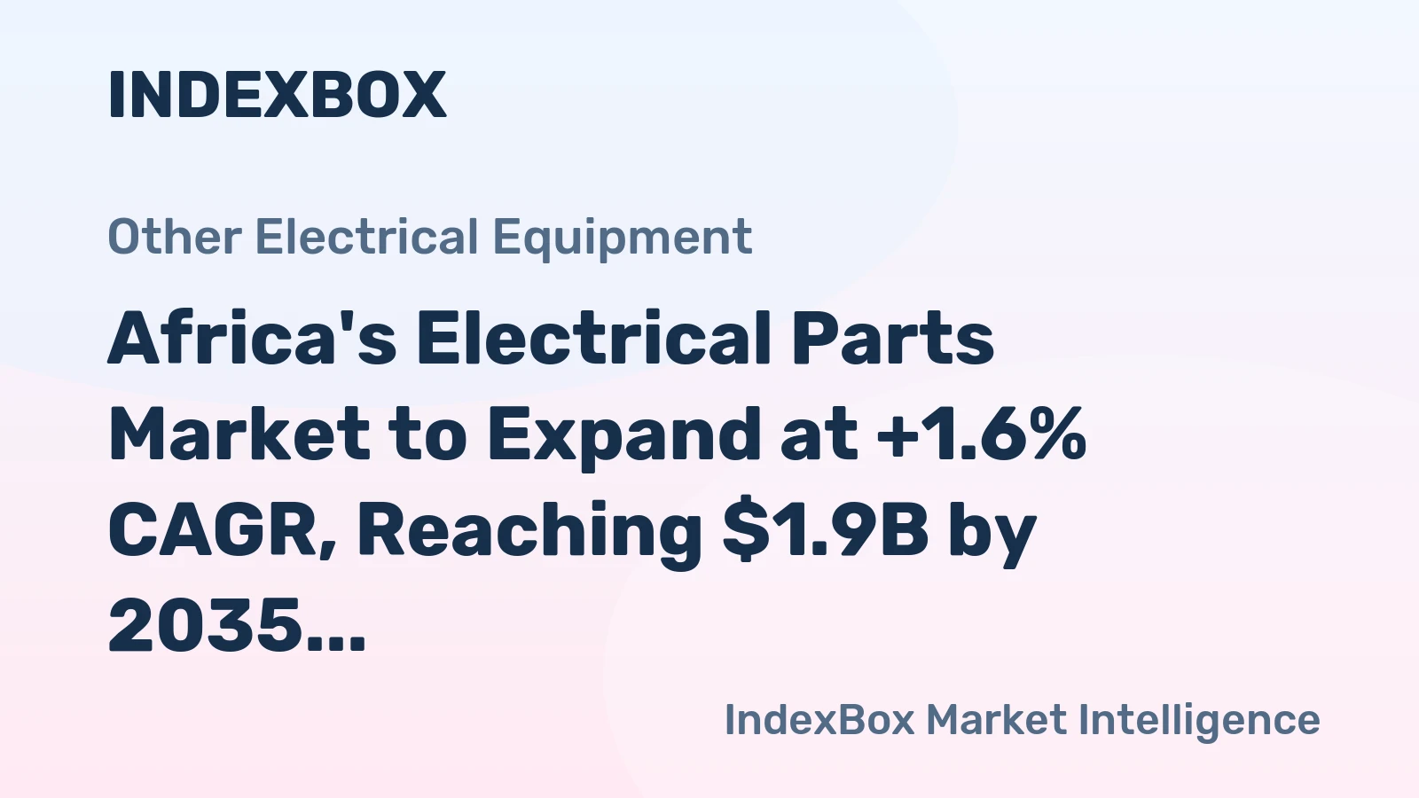 Africa's Electrical Parts Market to Expand at +1.6% CAGR, Reaching $1.9B by 2035