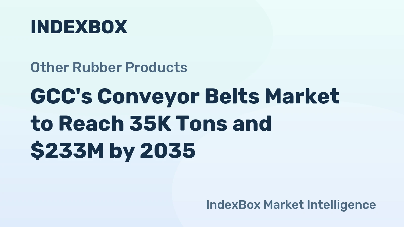 GCC's Conveyor Belts Market to Reach 35K Tons and $233M by 2035