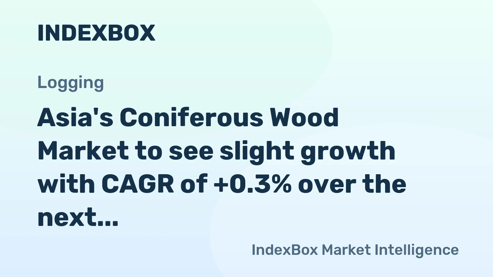 Asia's Coniferous Wood Market to see slight growth with CAGR of +0.3% over the next decade