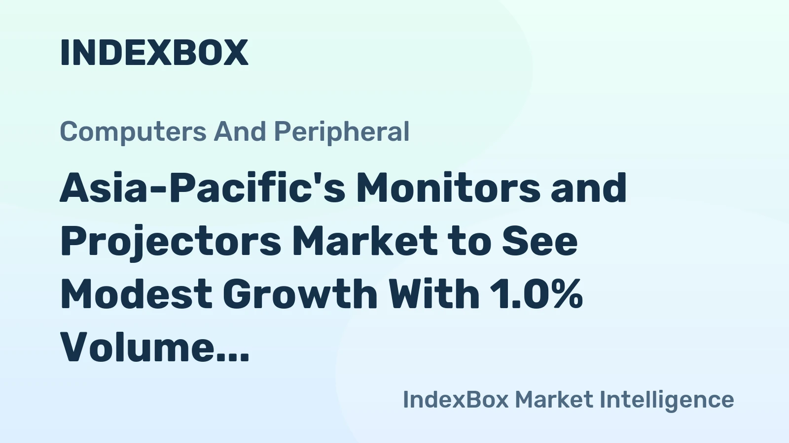 Asia-Pacific's Monitors and Projectors Market to See Modest Growth With 1.0% Volume CAGR Through 2035