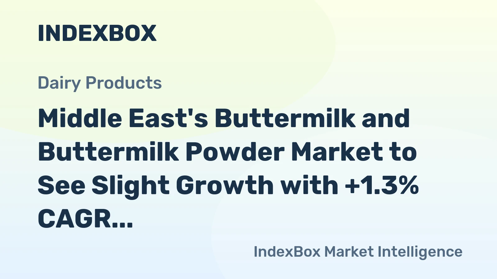 Middle East's Buttermilk and Buttermilk Powder Market to See Slight Growth with +1.3% CAGR, Reaching $1.4B by 2035