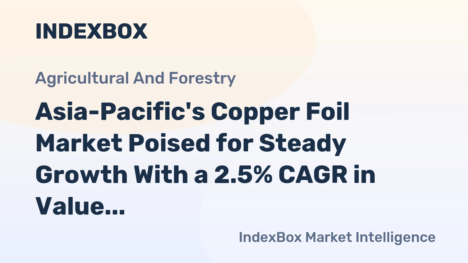 Asia-Pacific's Copper Foil Market Poised for Steady Growth With a 2.5% CAGR in Value Through 2035
