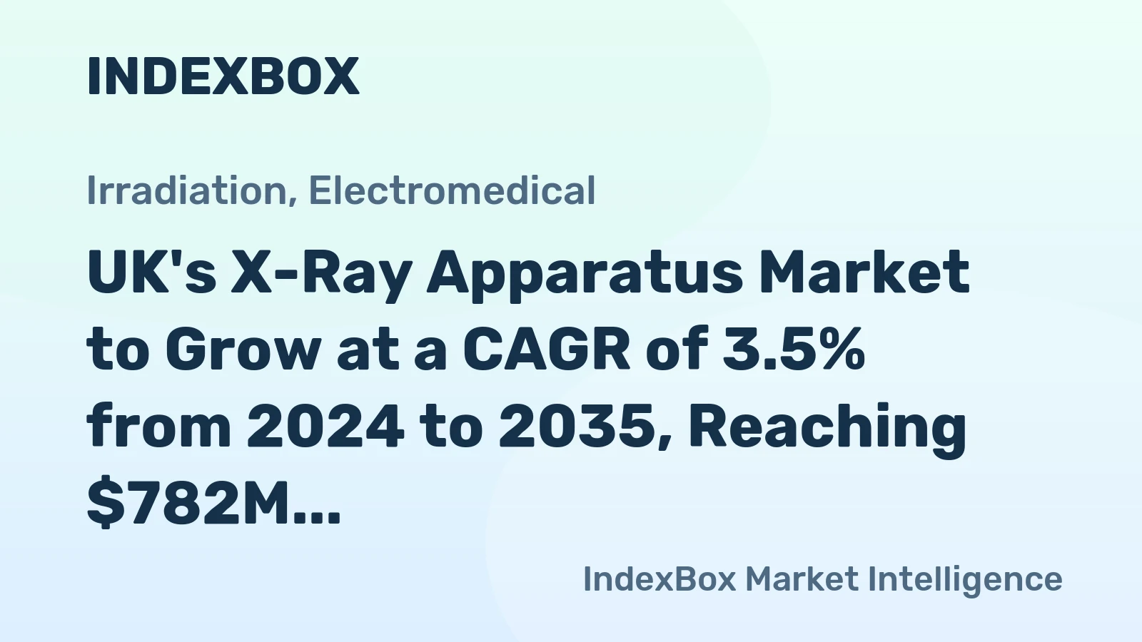 UK's X-Ray Apparatus Market to Grow at a CAGR of 3.5% from 2024 to 2035, Reaching $782M in Value by 2035
