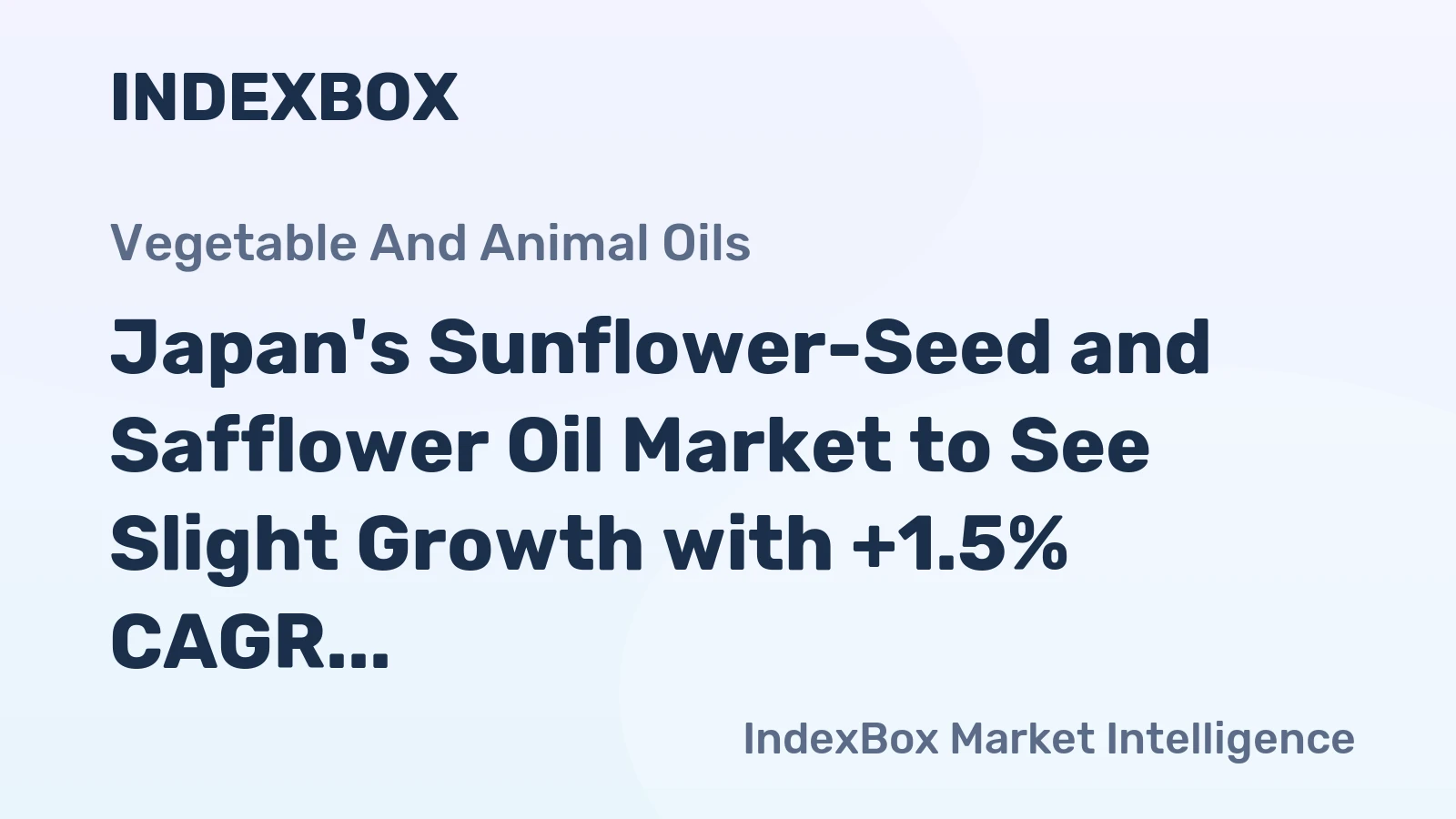 Japan's Sunflower-Seed and Safflower Oil Market to See Slight Growth with +1.5% CAGR over 2024-2035