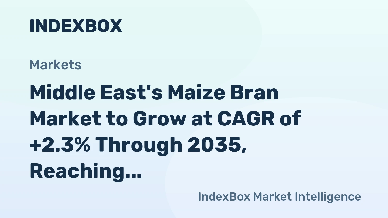Middle East's Maize Bran Market to Grow at CAGR of +2.3% Through 2035, Reaching $564M in Value