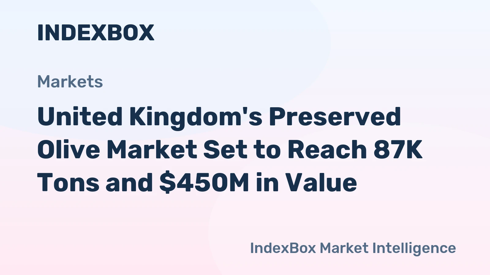 United Kingdom's Preserved Olive Market Set to Reach 87K Tons and $450M in Value