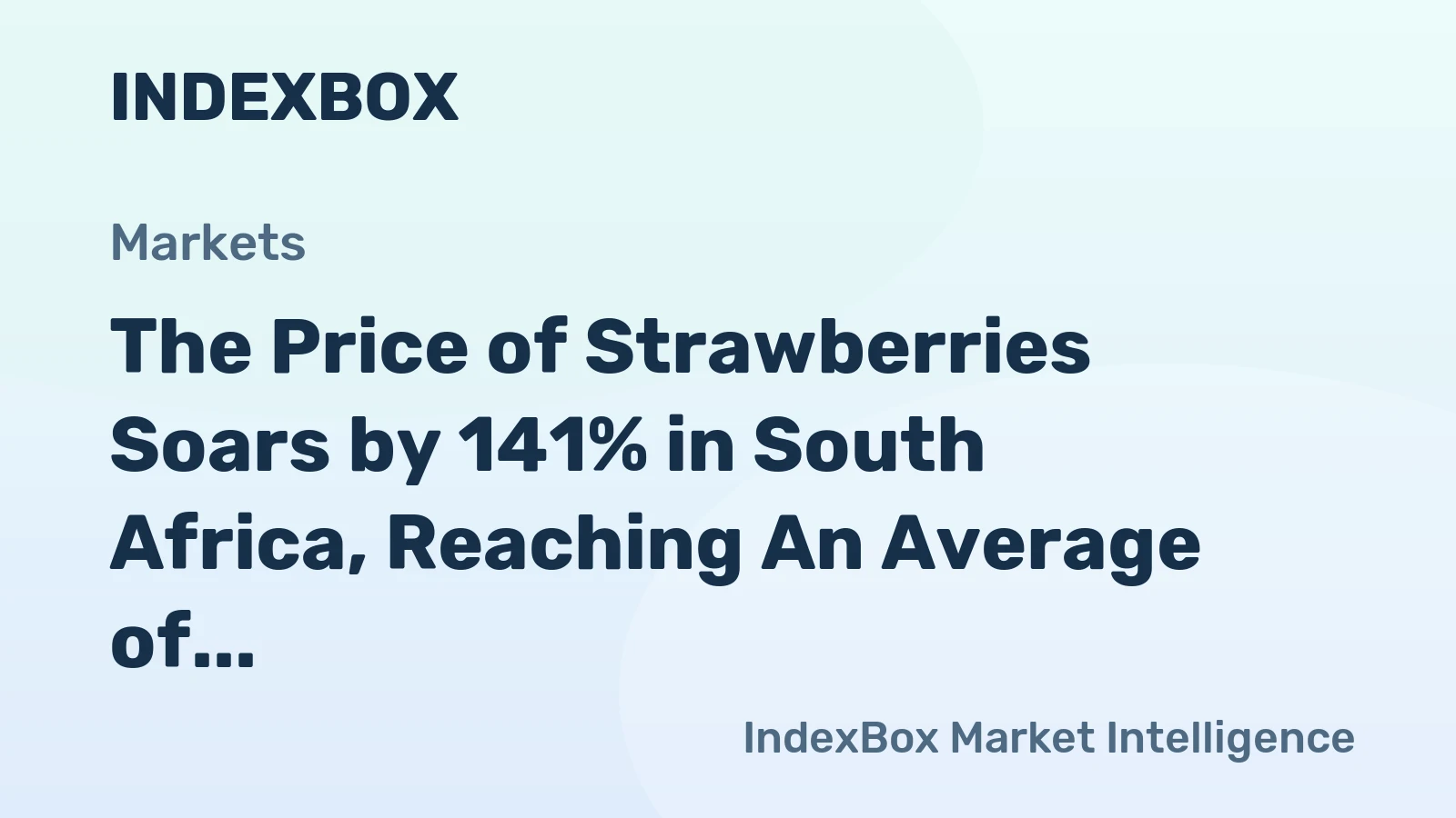 The Price of Strawberries Soars by 141% in South Africa, Reaching An Average of $4,838 per Ton