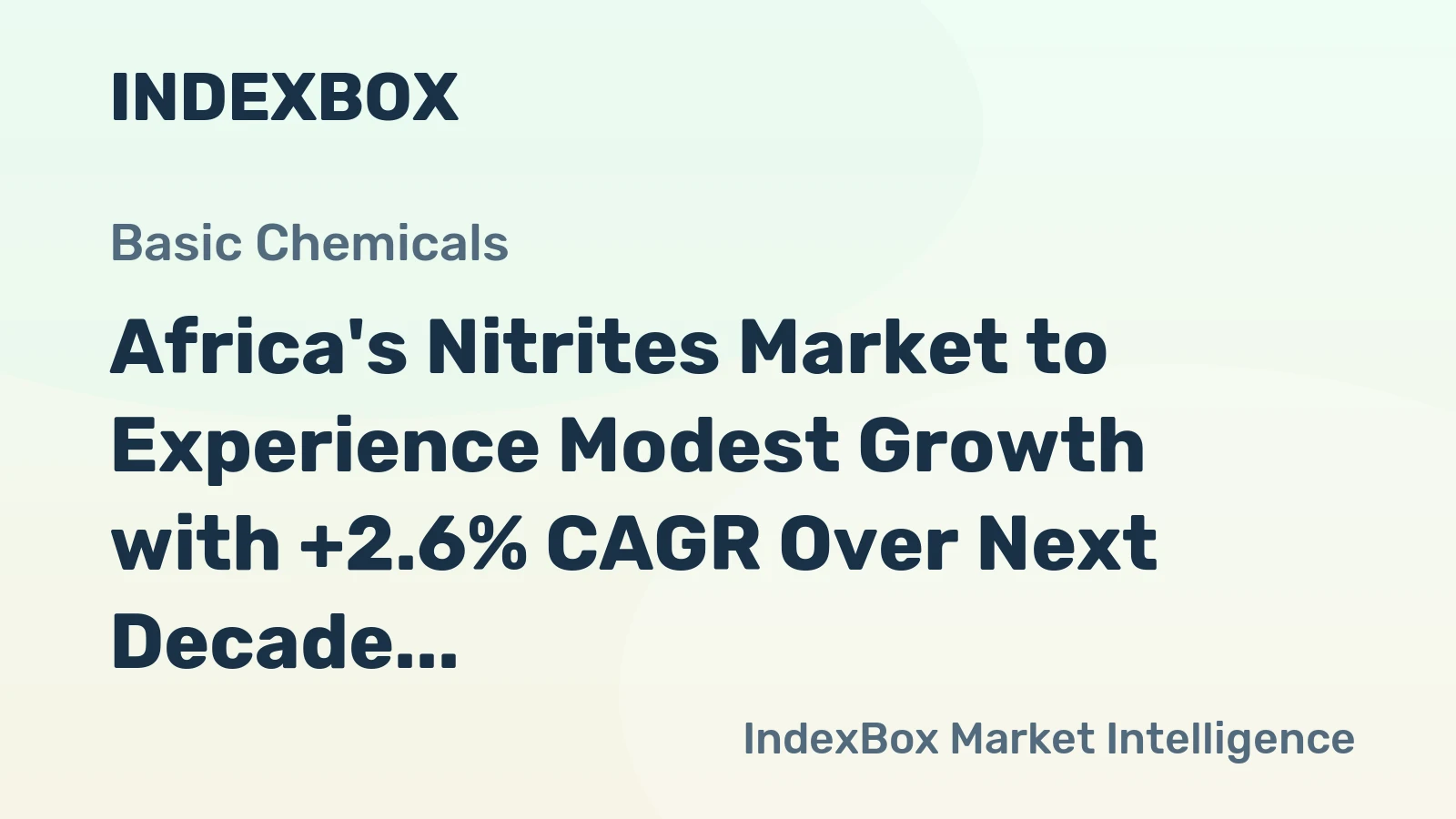 Africa's Nitrites Market to Experience Modest Growth with +2.6% CAGR Over Next Decade