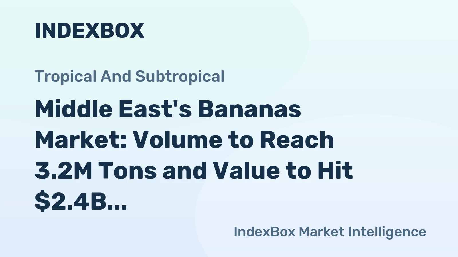 Middle East's Bananas Market: Volume to Reach 3.2M Tons and Value to Hit $2.4B by 2035