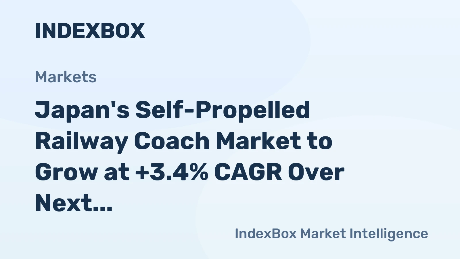 Japan's Self-Propelled Railway Coach Market to Grow at +3.4% CAGR Over Next Decade