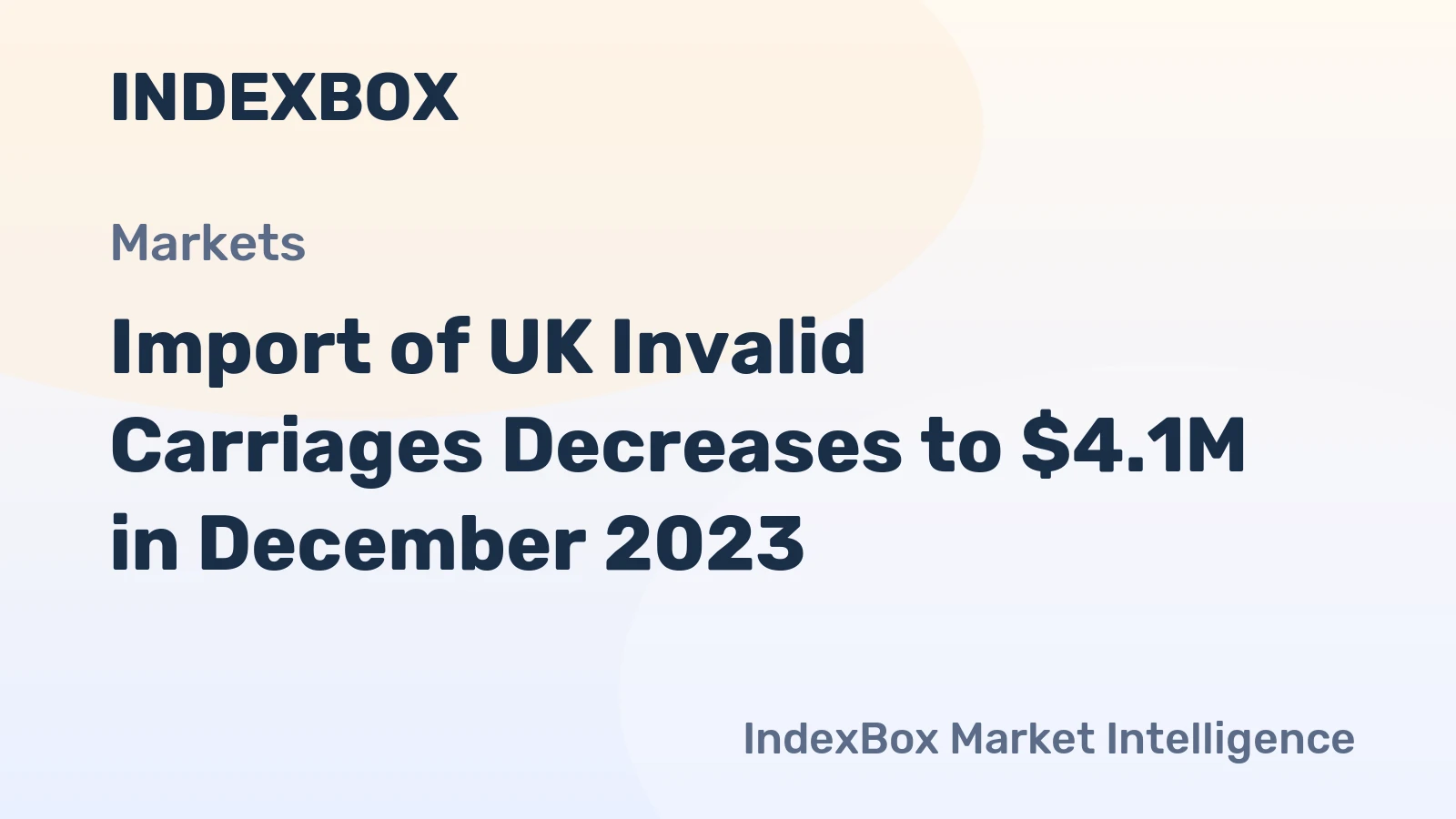 Import of UK Invalid Carriages Decreases to $4.1M in December 2023
