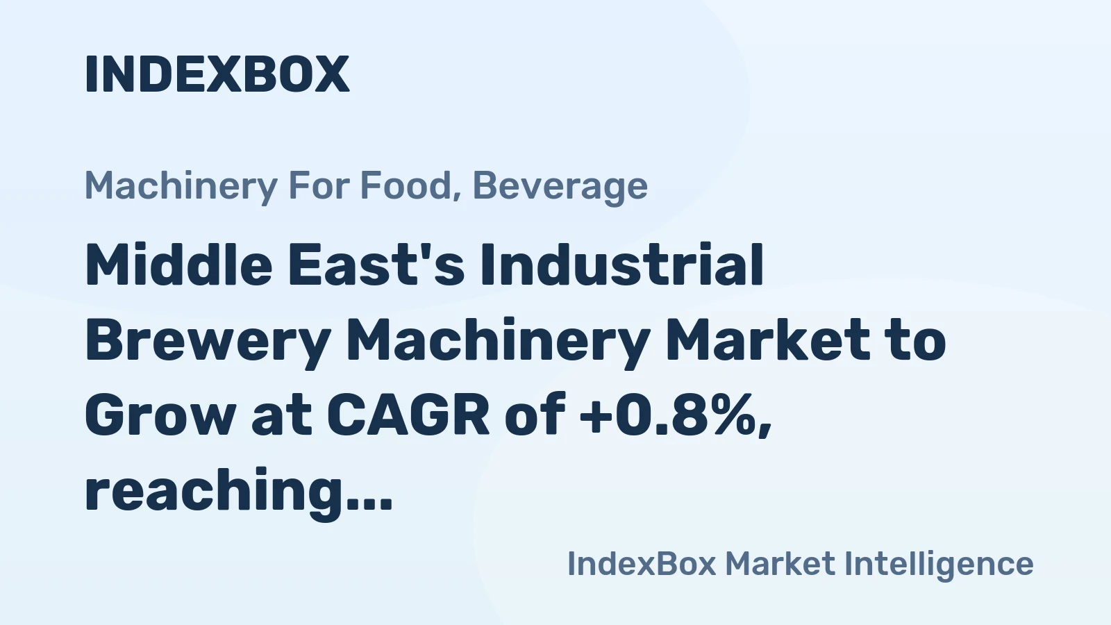 Middle East's Industrial Brewery Machinery Market to Grow at CAGR of +0.8%, reaching $605M by 2035