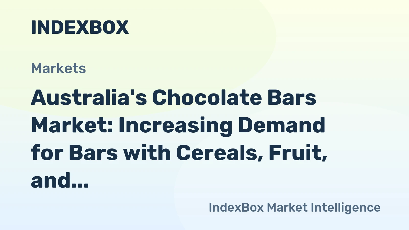 Australia's Chocolate Bars Market: Increasing Demand for Bars with Cereals, Fruit, and Nuts Expected to Drive Market Volume to 70K Tons and Value to $265M by 2035