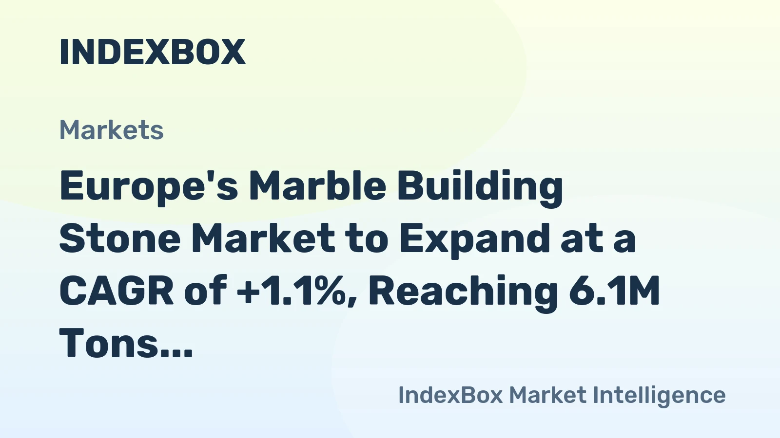Europe's Marble Building Stone Market to Expand at a CAGR of +1.1%, Reaching 6.1M Tons by 2035