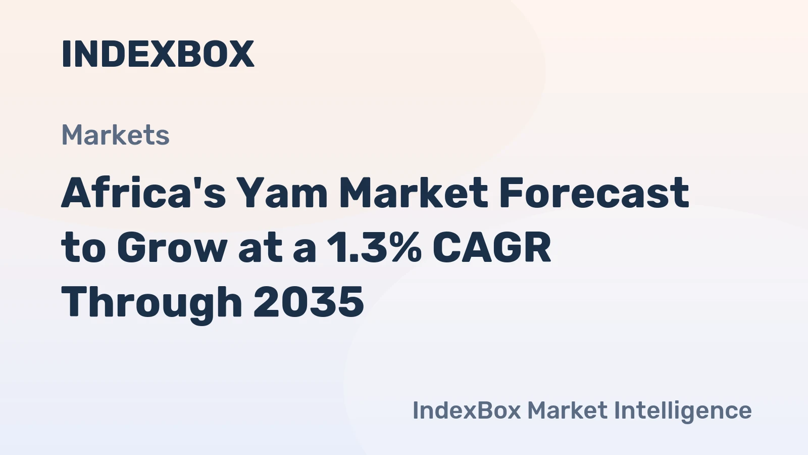 Africa's Yam Market Forecast to Grow at a 1.3% CAGR Through 2035