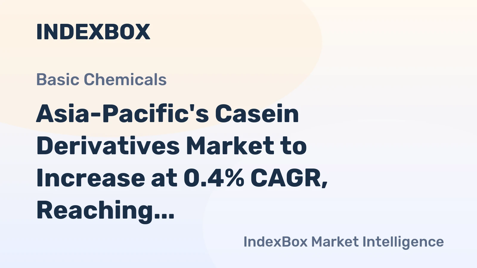 Asia-Pacific's Casein Derivatives Market to Increase at 0.4% CAGR, Reaching 161K Tons by 2035