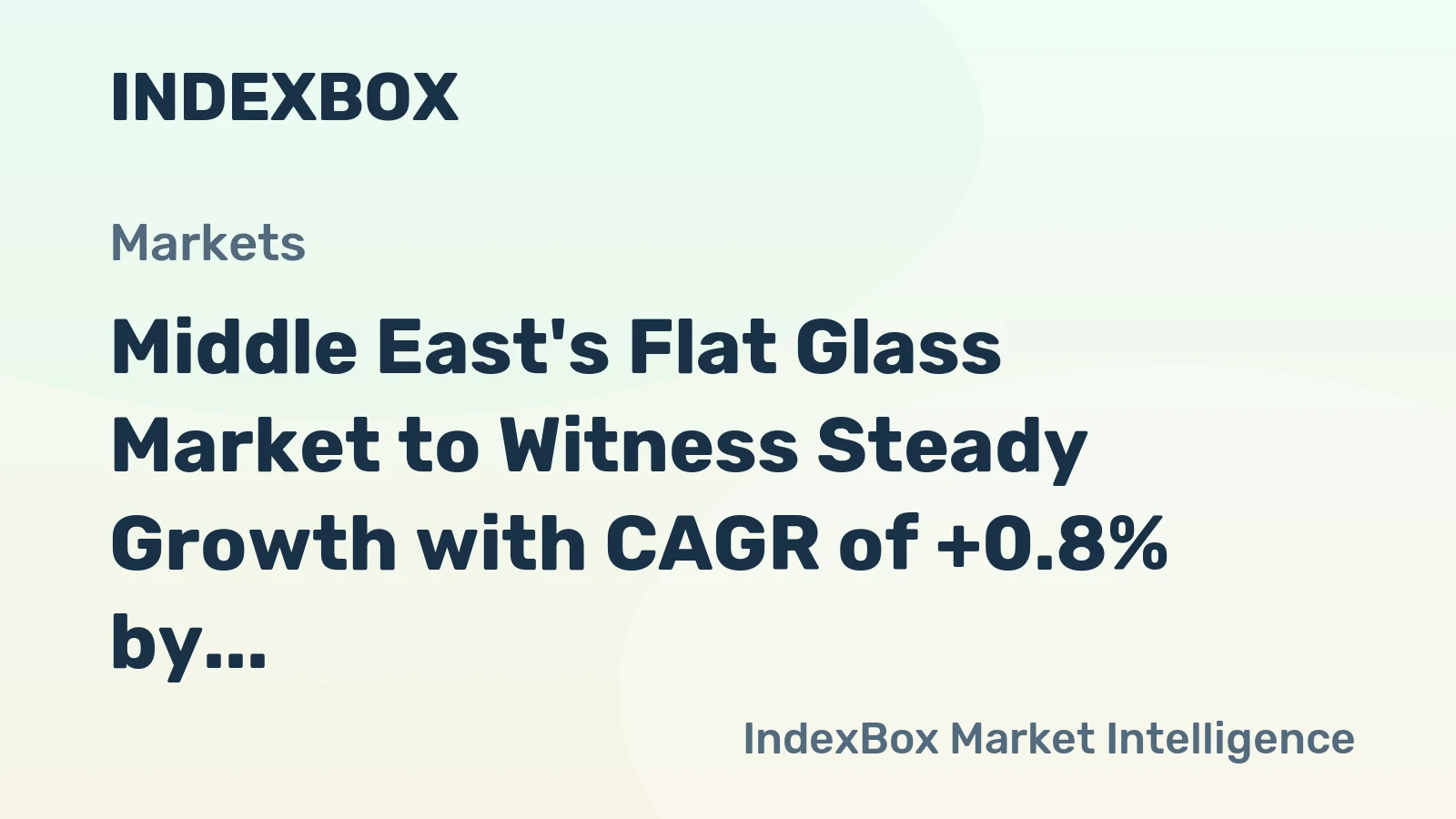 Middle East's Flat Glass Market to Witness Steady Growth with CAGR of +0.8% by 2035