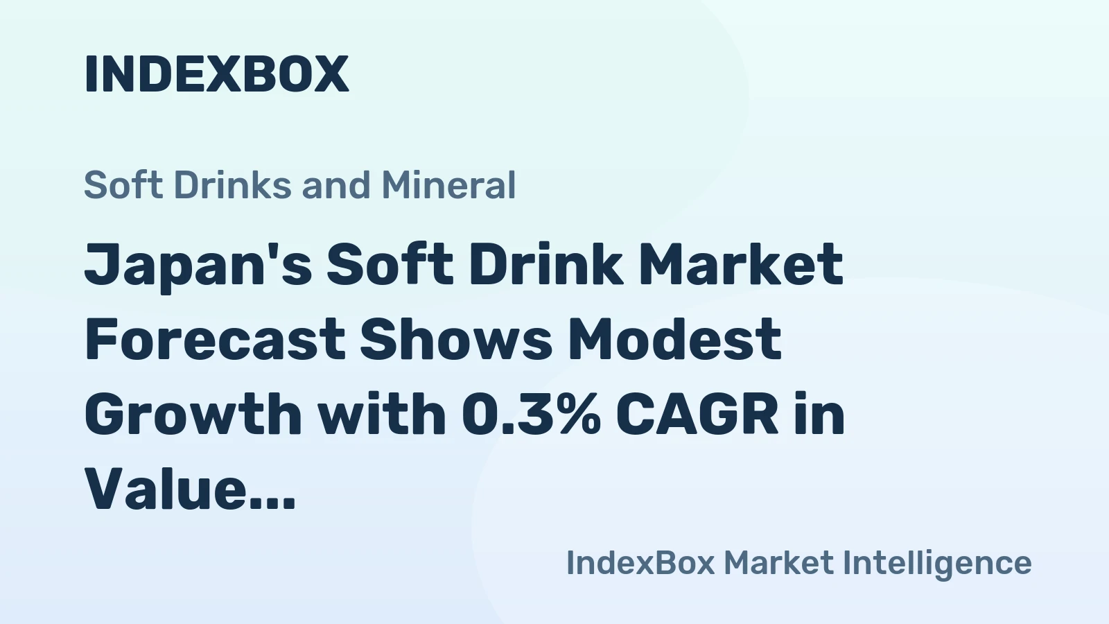 Japan's Soft Drink Market Forecast Shows Modest Growth with 0.3% CAGR in Value Through 2035