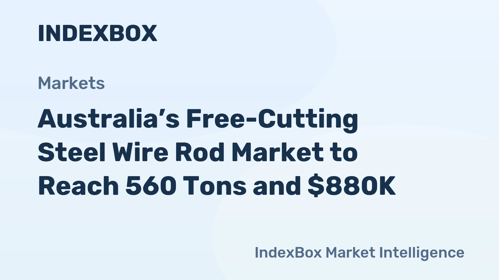 Australia’s Free-Cutting Steel Wire Rod Market to Reach 560 Tons and $880K
