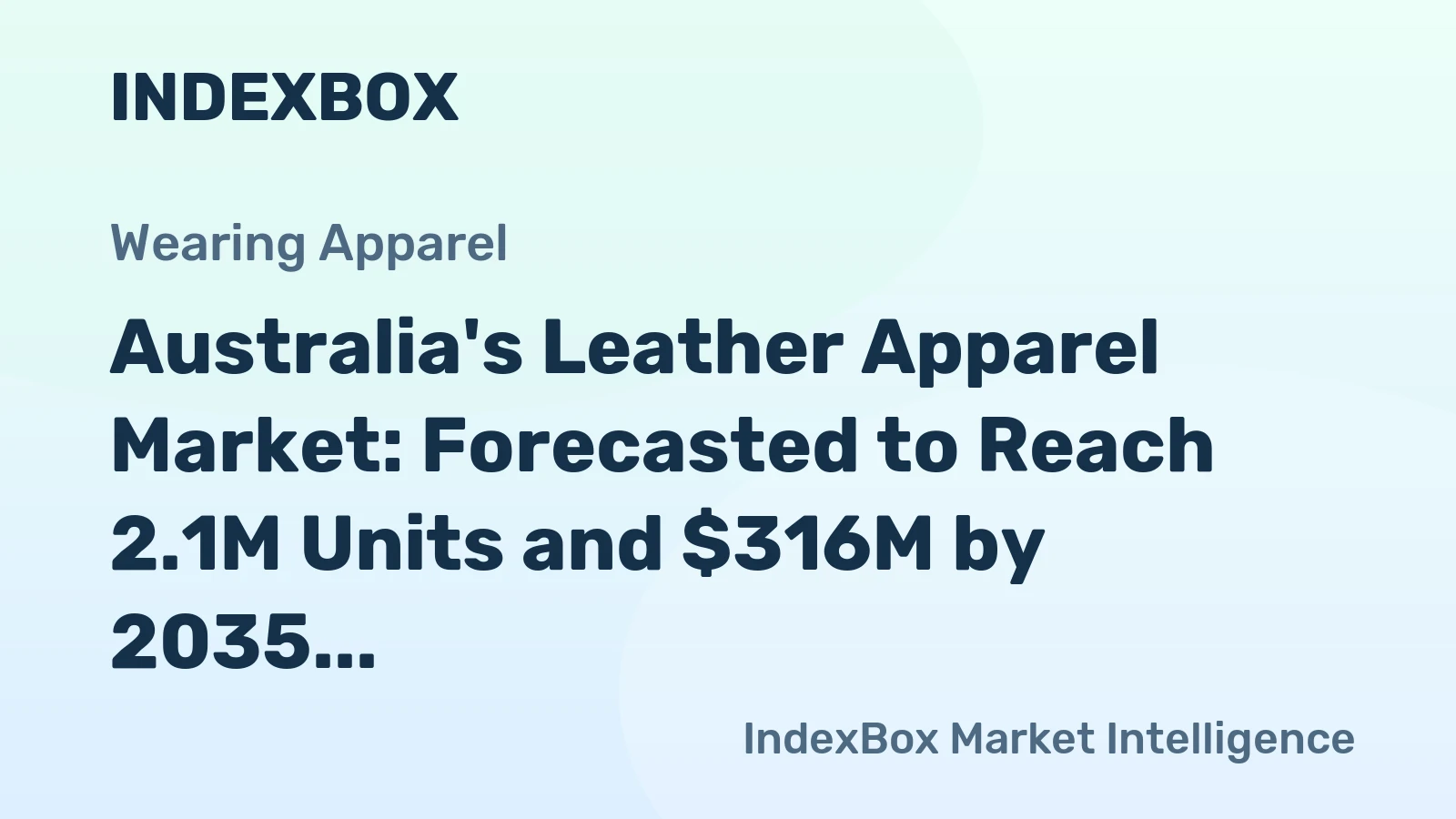 Australia's Leather Apparel Market: Forecasted to Reach 2.1M Units and $316M by 2035