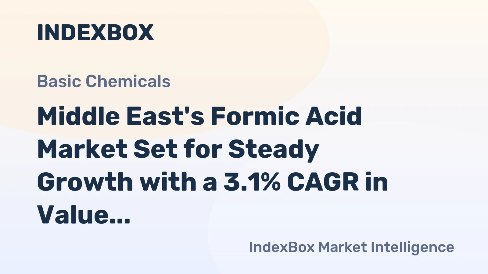 Middle East's Formic Acid Market Set for Steady Growth with a 3.1% CAGR in Value