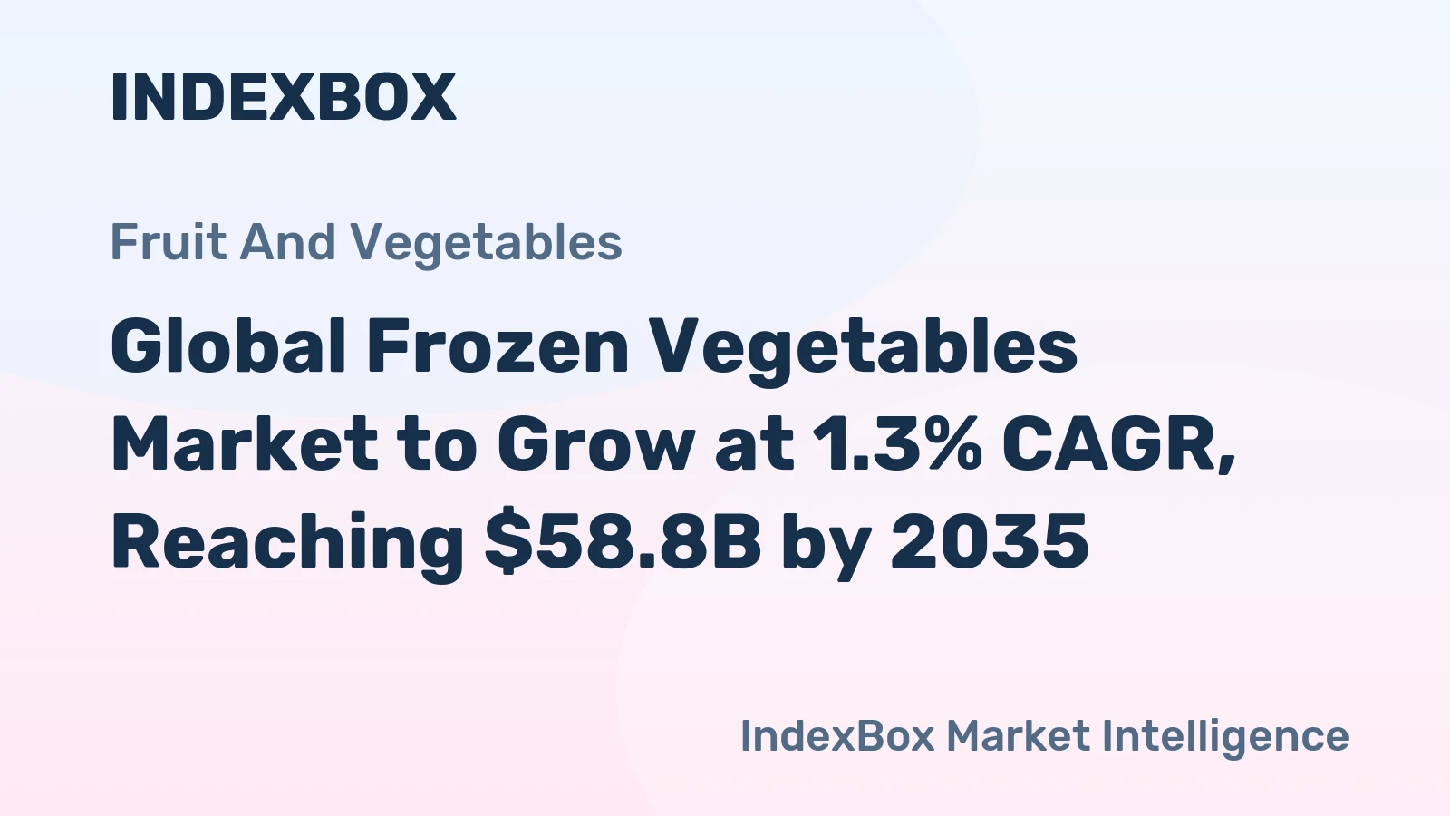 Global Frozen Vegetables Market to Grow at 1.3% CAGR, Reaching $58.8B by 2035