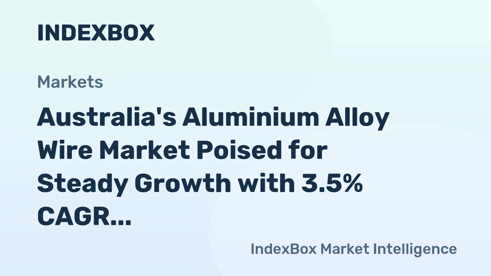 Australia's Aluminium Alloy Wire Market Poised for Steady Growth with 3.5% CAGR in Value