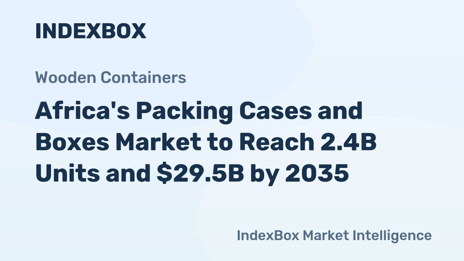 Africa's Packing Cases and Boxes Market to Reach 2.4B Units and $29.5B by 2035