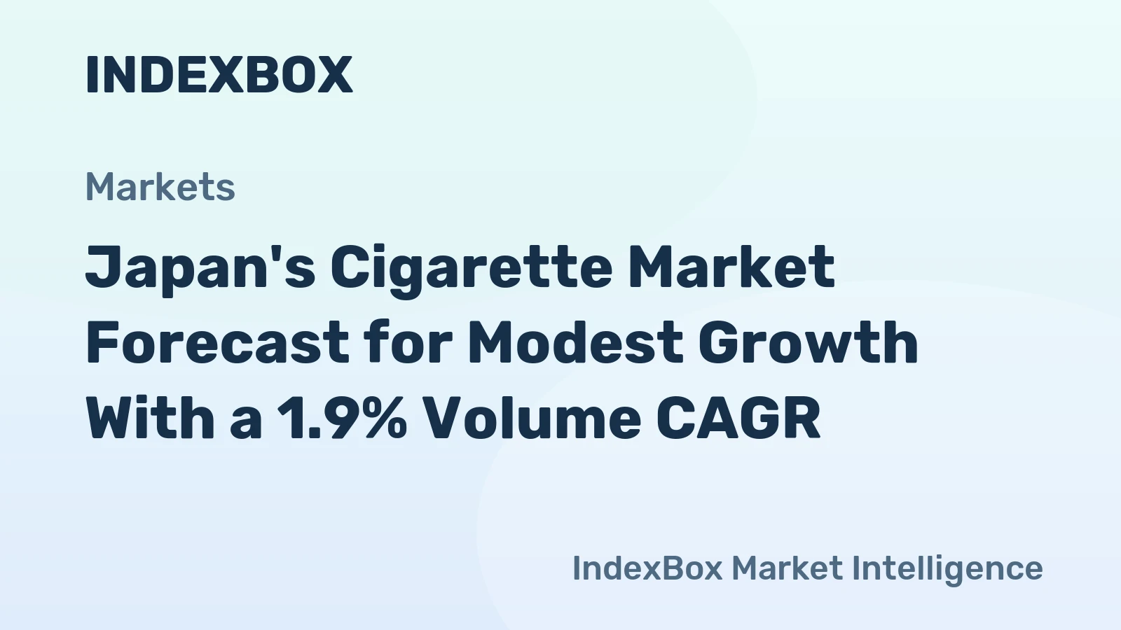 Japan's Cigarette Market Forecast for Modest Growth With a 1.9% Volume CAGR