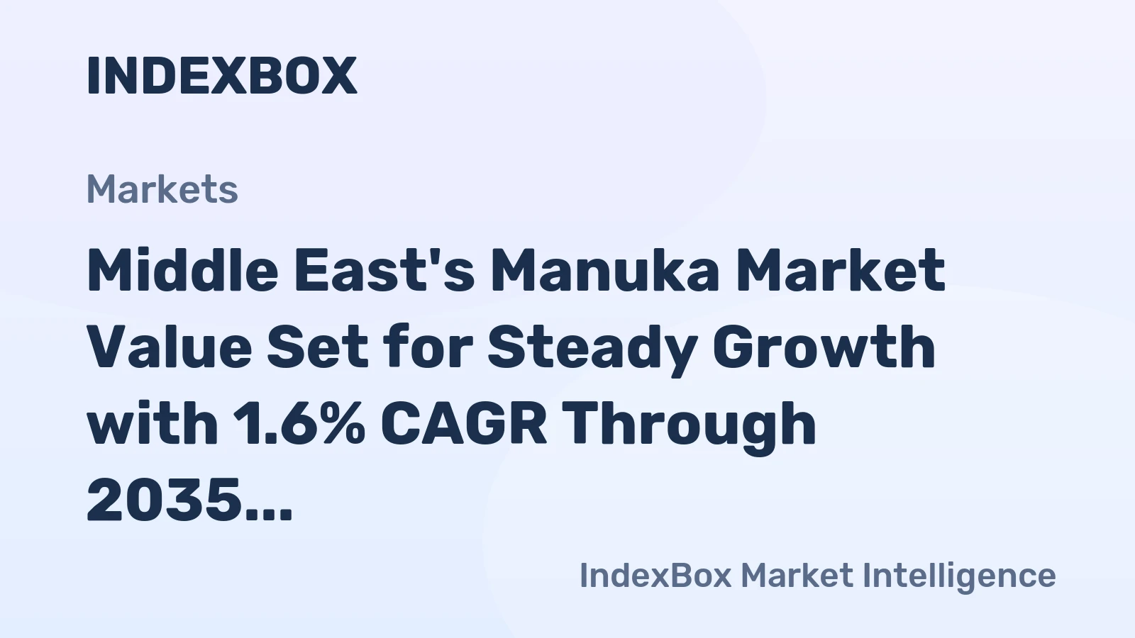 Middle East's Manuka Market Value Set for Steady Growth with 1.6% CAGR Through 2035