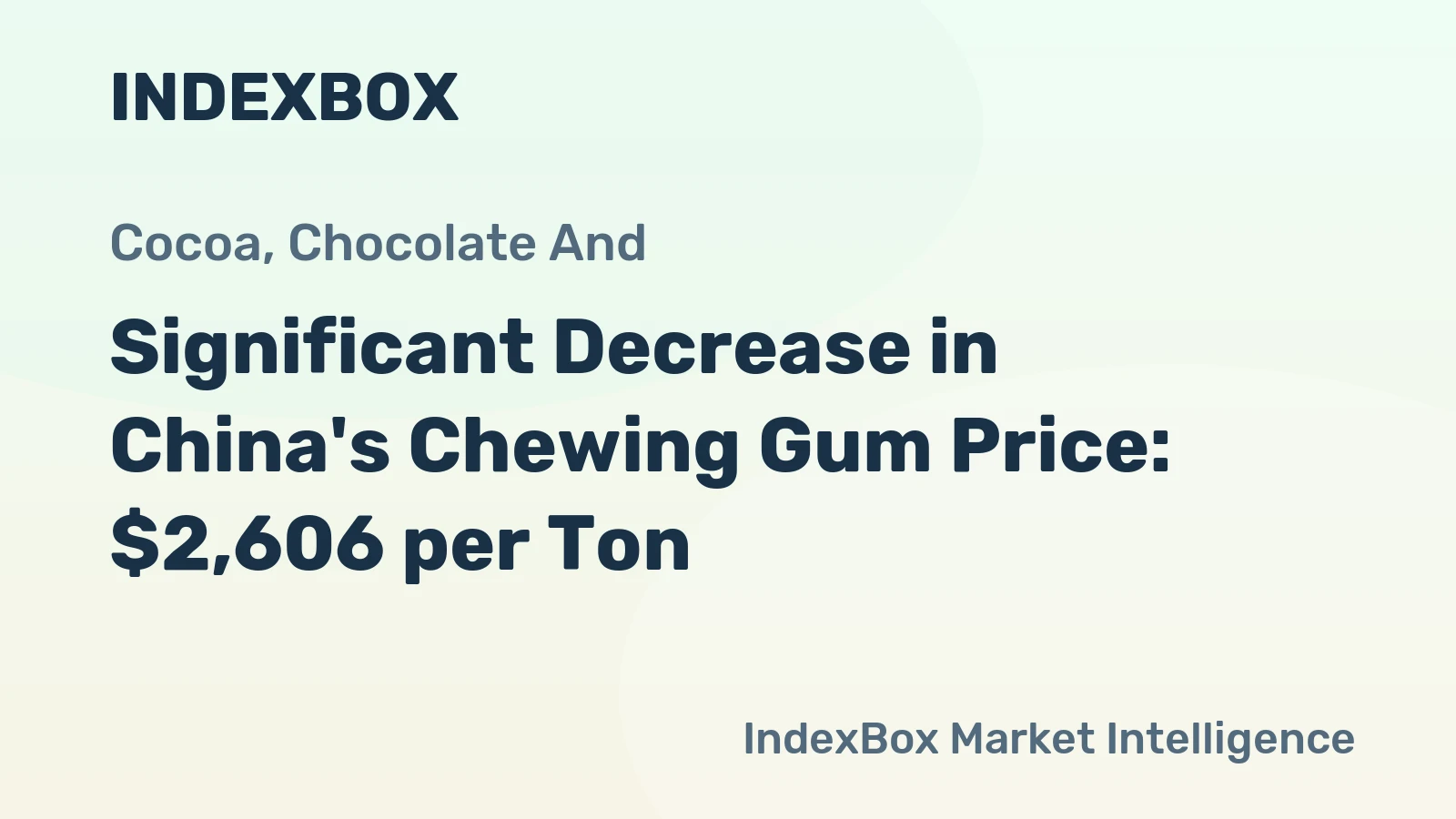 Significant Decrease in China's Chewing Gum Price: $2,606 per Ton