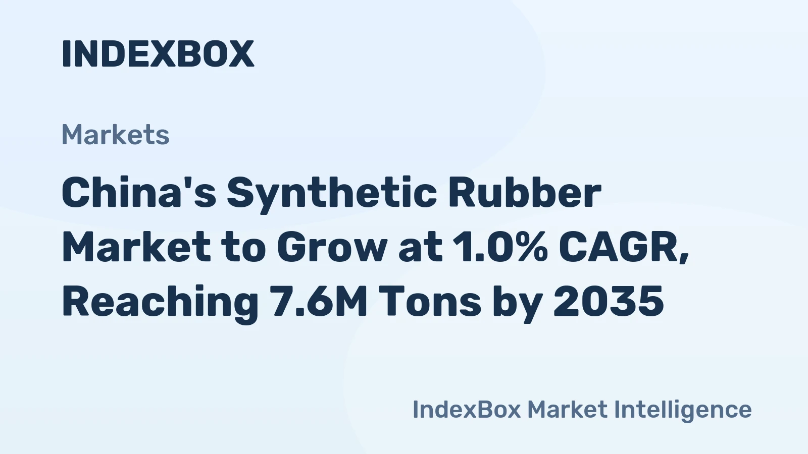 China's Synthetic Rubber Market to Grow at 1.0% CAGR, Reaching 7.6M Tons by 2035