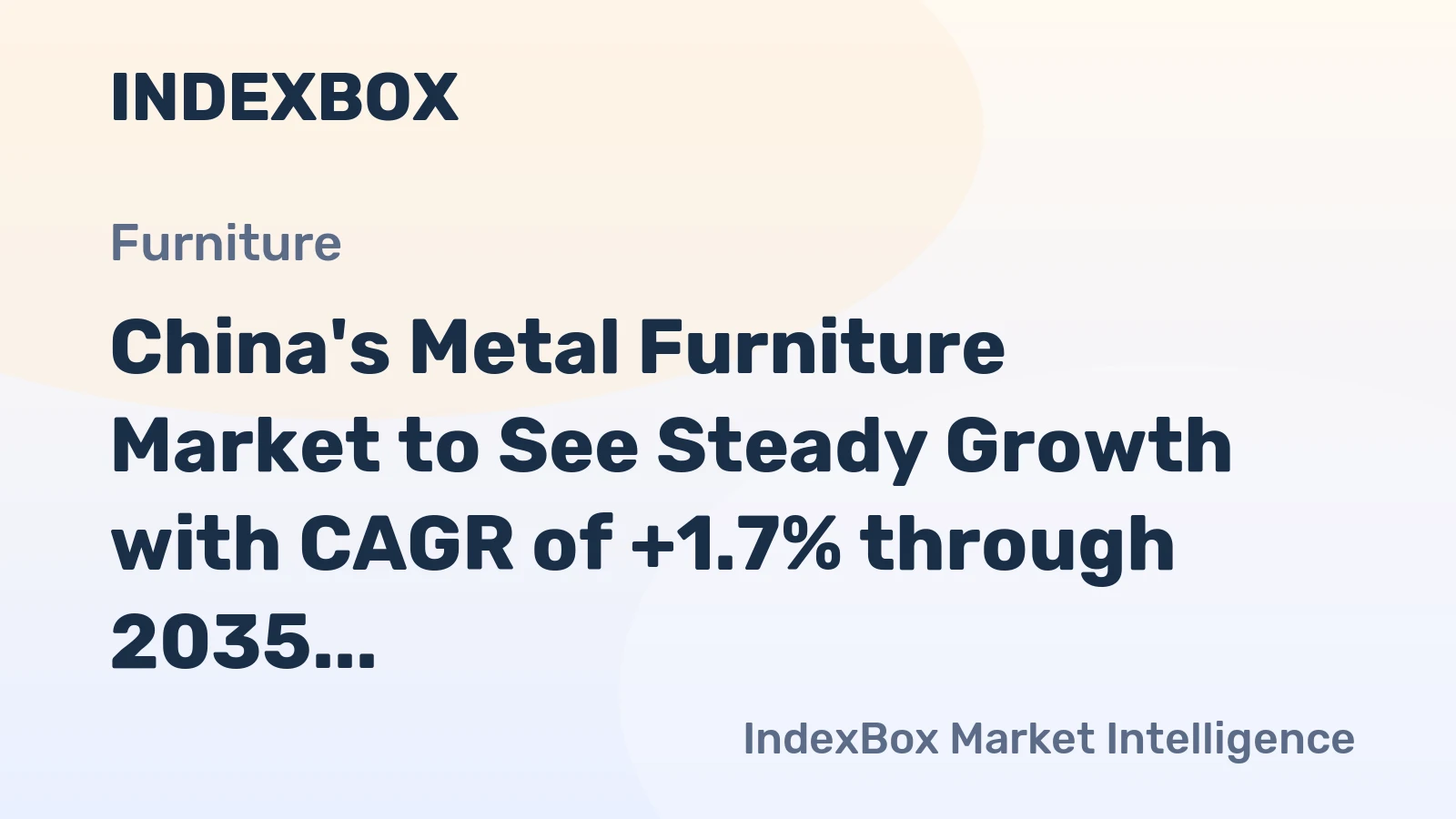China's Metal Furniture Market to See Steady Growth with CAGR of +1.7% through 2035