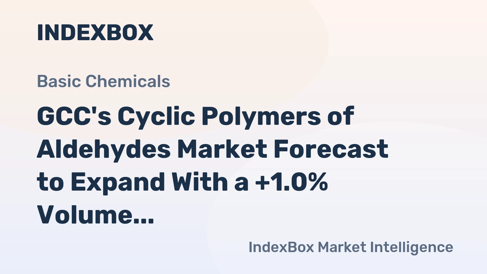 GCC's Cyclic Polymers of Aldehydes Market Forecast to Expand With a +1.0% Volume CAGR Through 2035