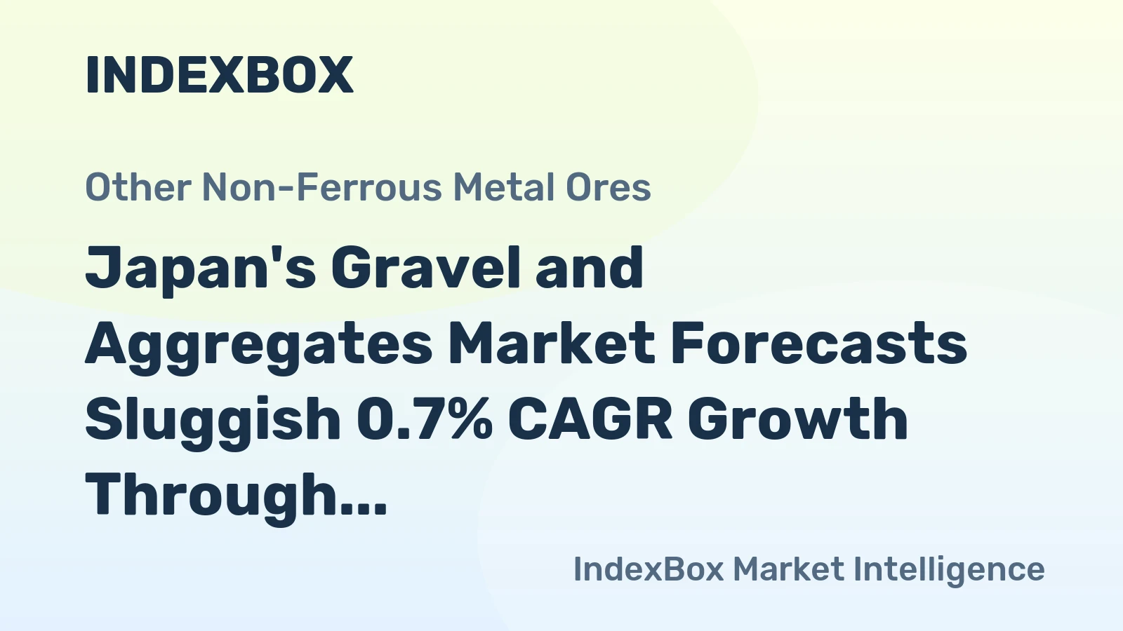 Japan's Gravel and Aggregates Market Forecasts Sluggish 0.7% CAGR Growth Through 2035