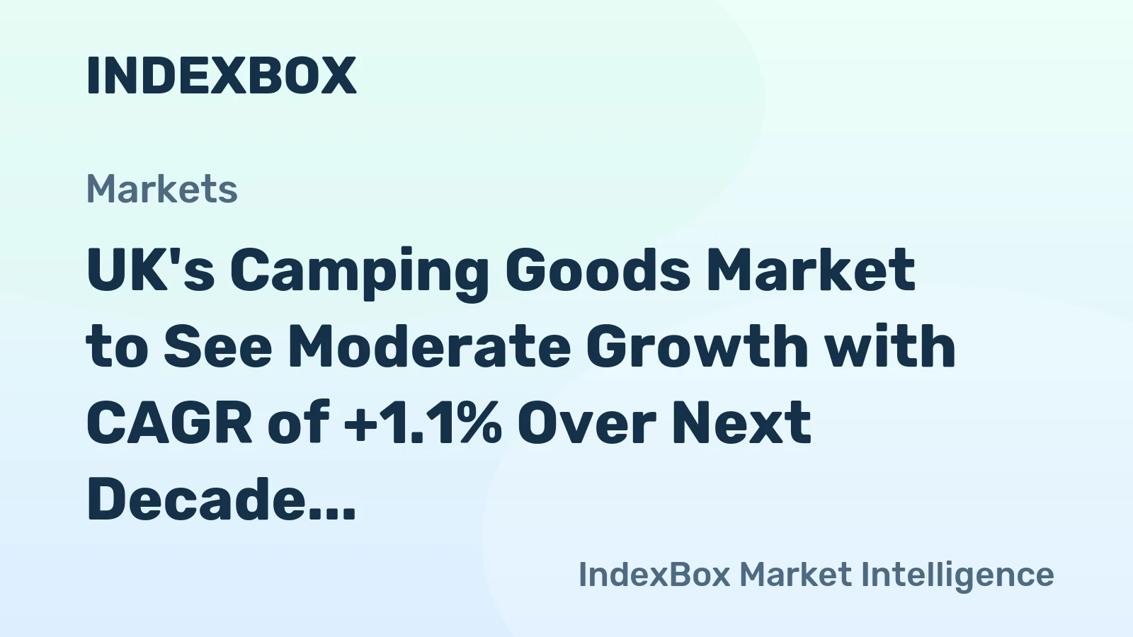 UK's Camping Goods Market to See Moderate Growth with CAGR of +1.1% Over Next Decade