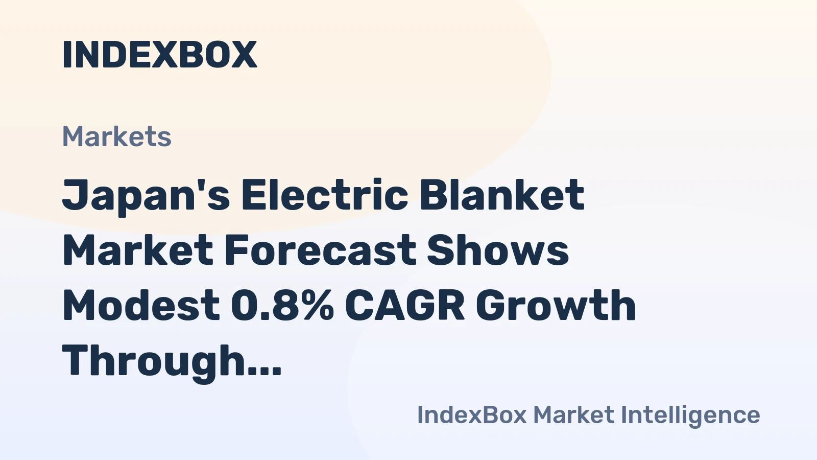 Japan's Electric Blanket Market Forecast Shows Modest 0.8% CAGR Growth Through 2035