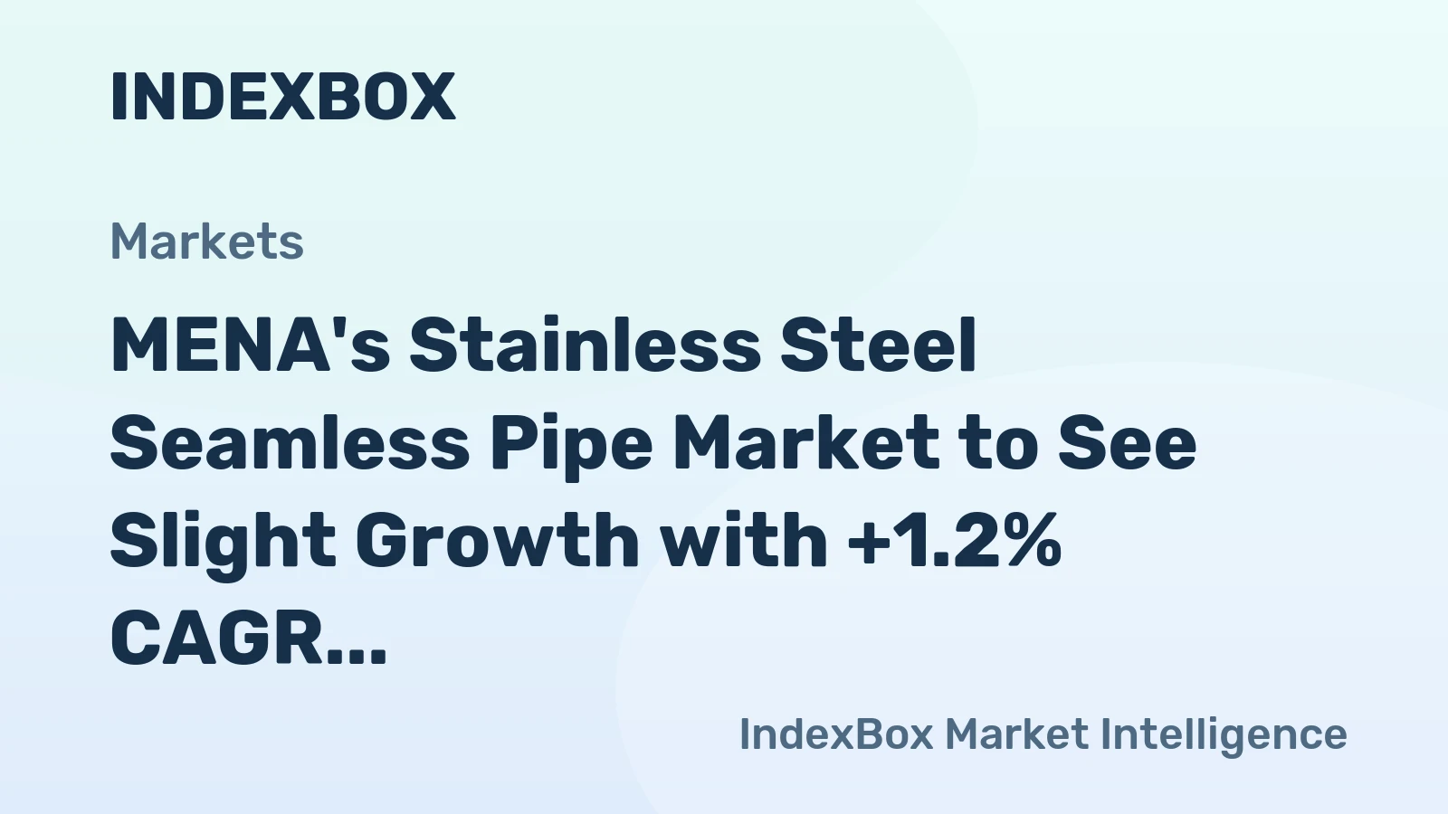 MENA's Stainless Steel Seamless Pipe Market to See Slight Growth with +1.2% CAGR over 2024-2035