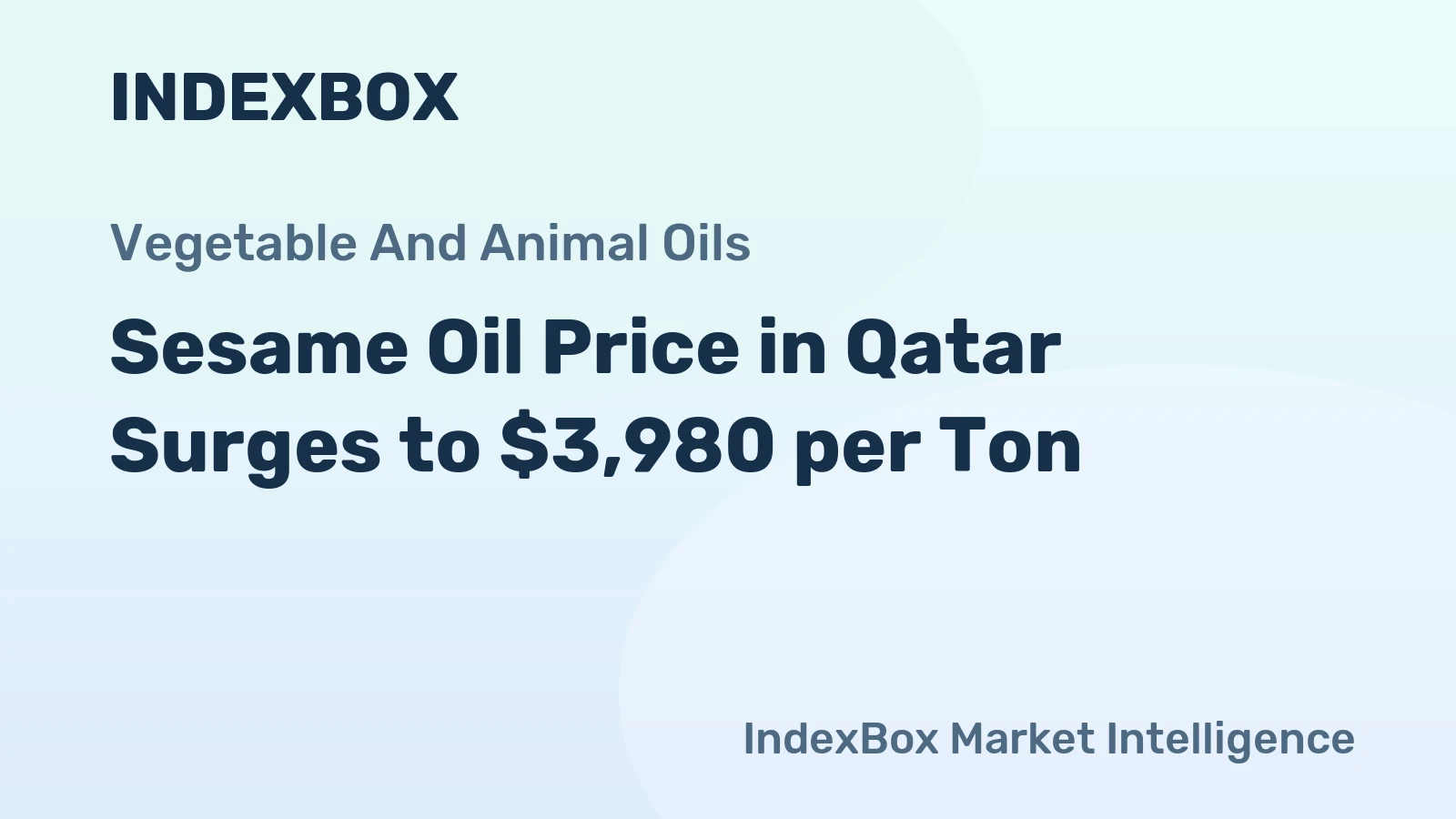 Sesame Oil Price in Qatar Surges to $3,980 per Ton