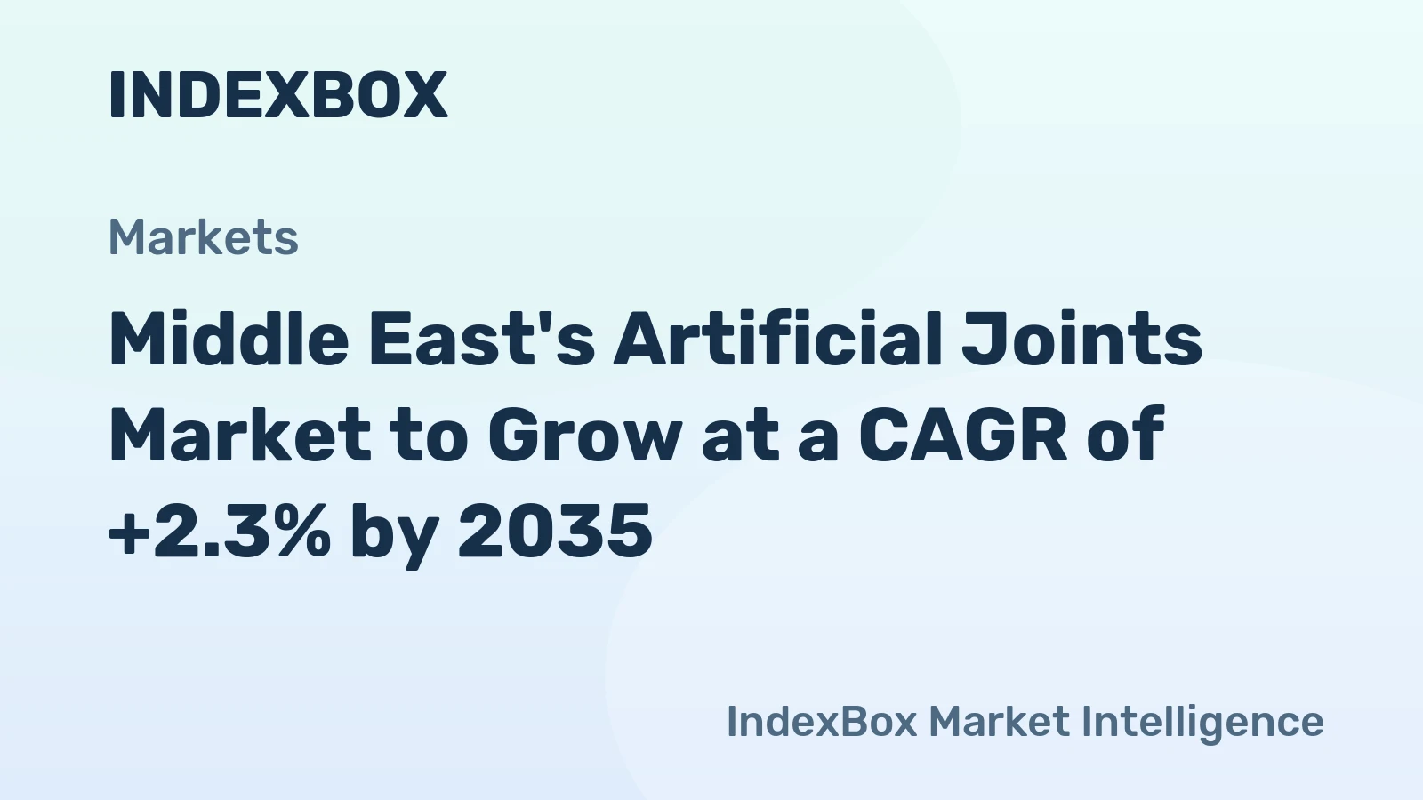Middle East's Artificial Joints Market to Grow at a CAGR of +2.3% by 2035