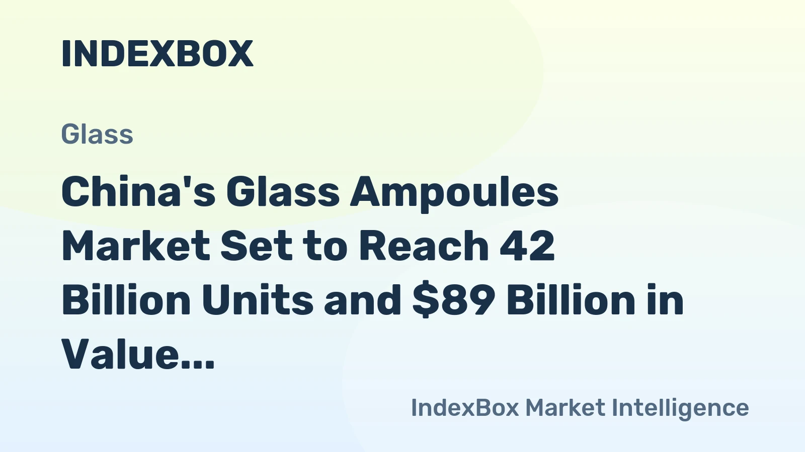China's Glass Ampoules Market Set to Reach 42 Billion Units and $89 Billion in Value by 2035
