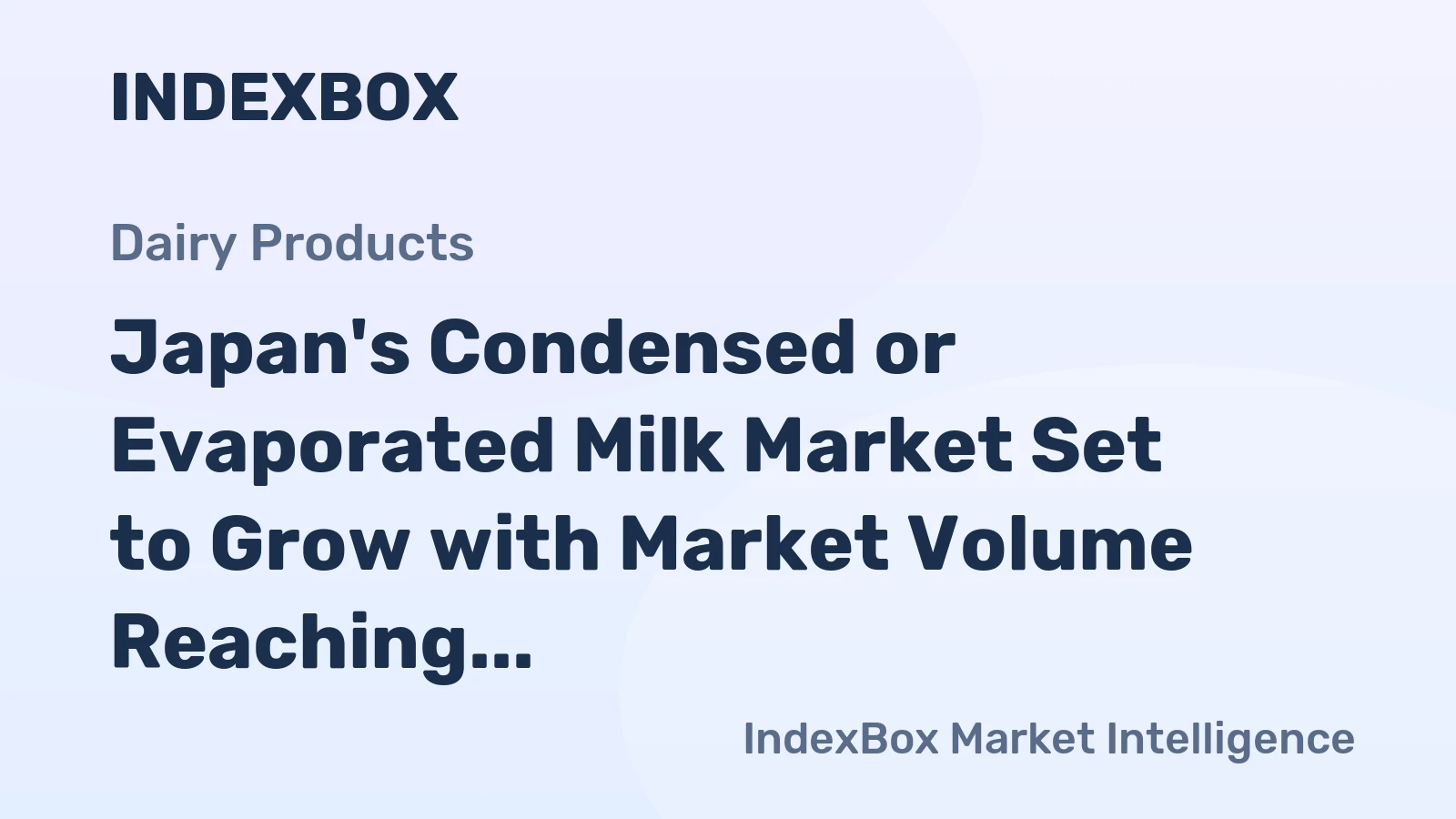 Japan's Condensed or Evaporated Milk Market Set to Grow with Market Volume Reaching 49K tons and Market Value at $412M by 2035