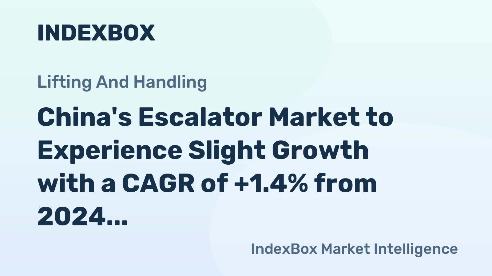 China's Escalator Market to Experience Slight Growth with a CAGR of +1.4% from 2024 to 2035