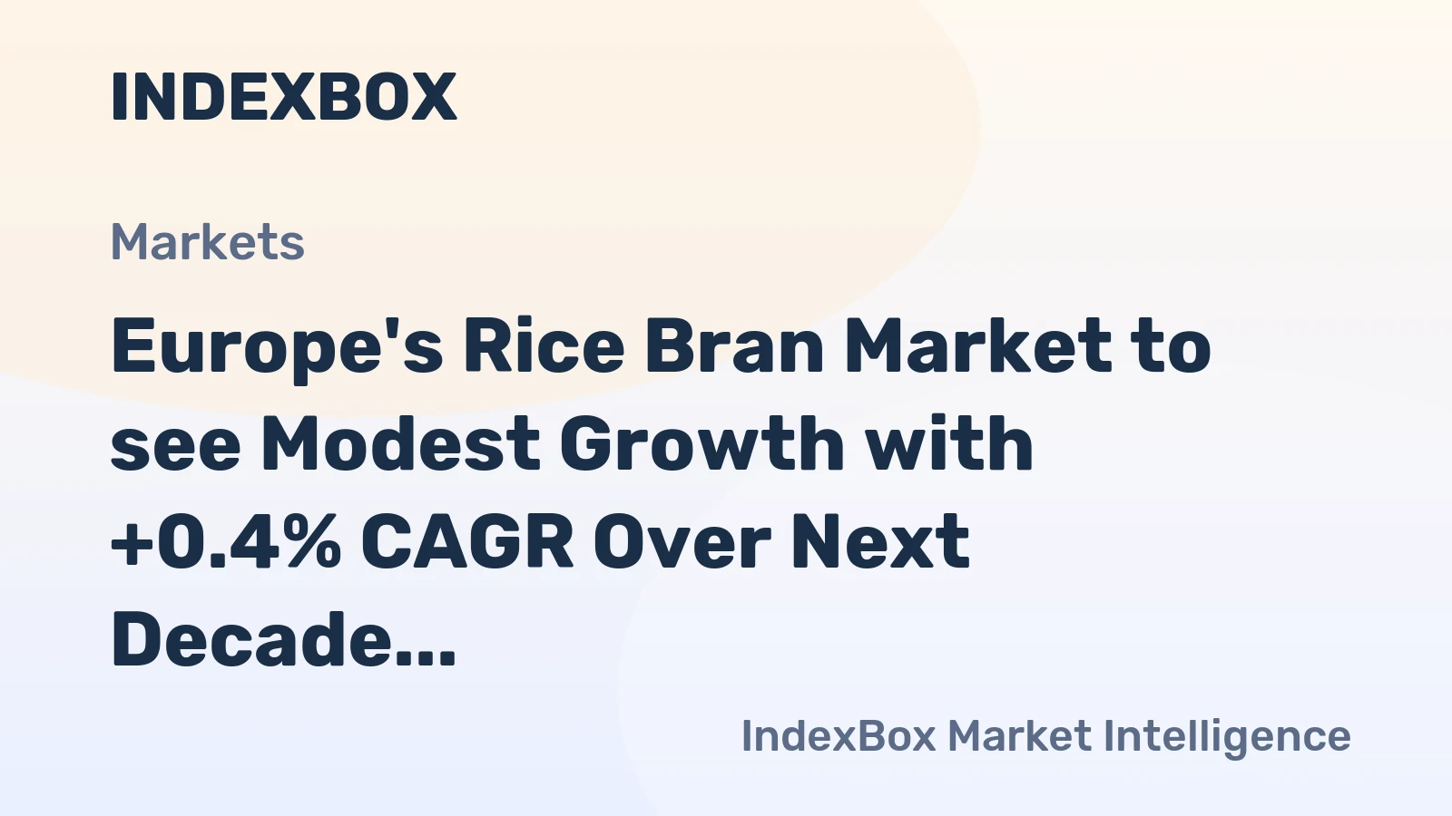 Europe's Rice Bran Market to see Modest Growth with +0.4% CAGR Over Next Decade