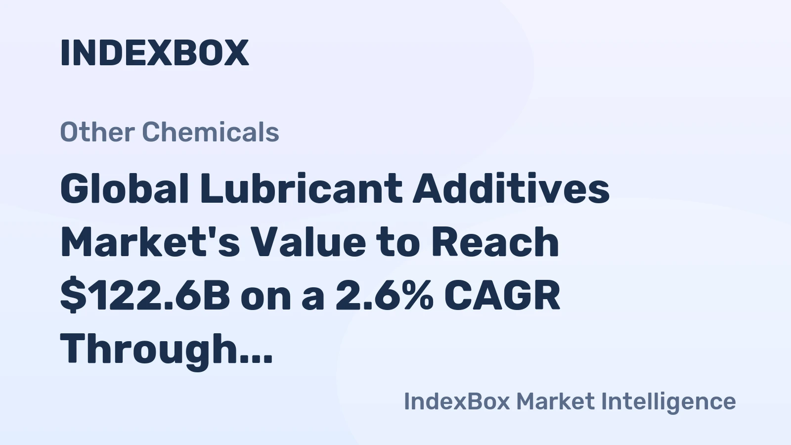 Global Lubricant Additives Market's Value to Reach $122.6B on a 2.6% CAGR Through 2035