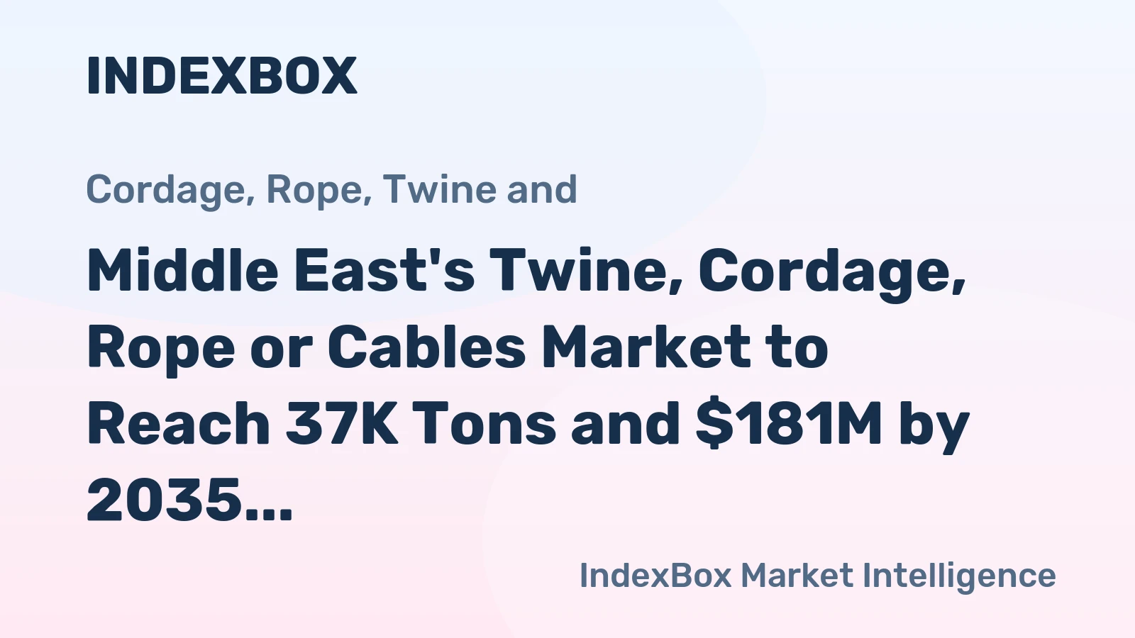Middle East's Twine, Cordage, Rope or Cables Market to Reach 37K Tons and $181M by 2035