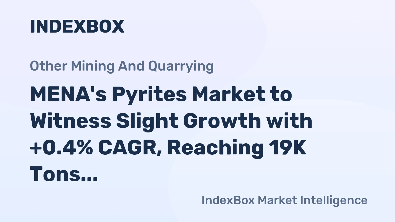 MENA's Pyrites Market to Witness Slight Growth with +0.4% CAGR, Reaching 19K Tons by 2035