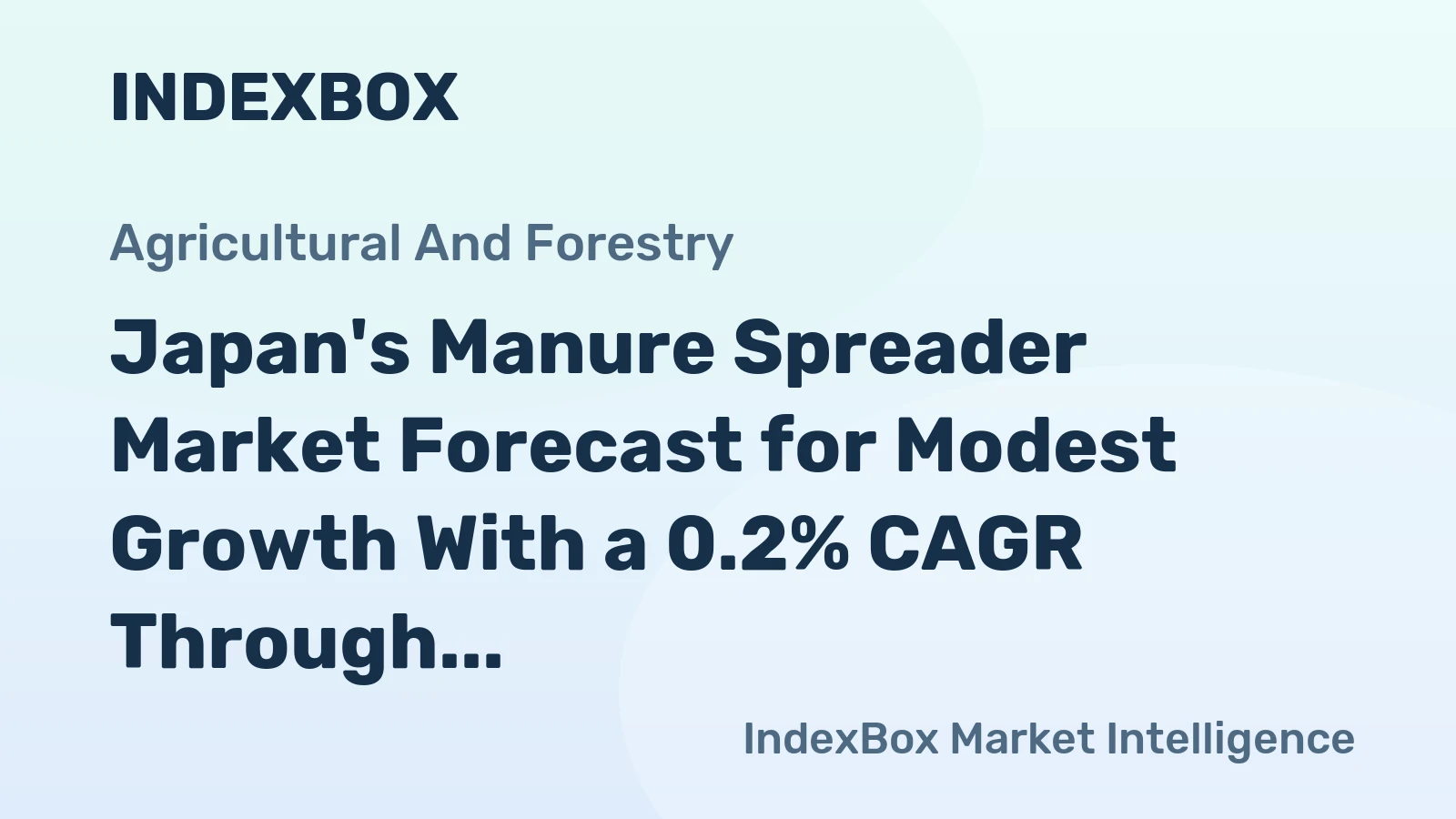 Japan's Manure Spreader Market Forecast for Modest Growth With a 0.2% CAGR Through 2035
