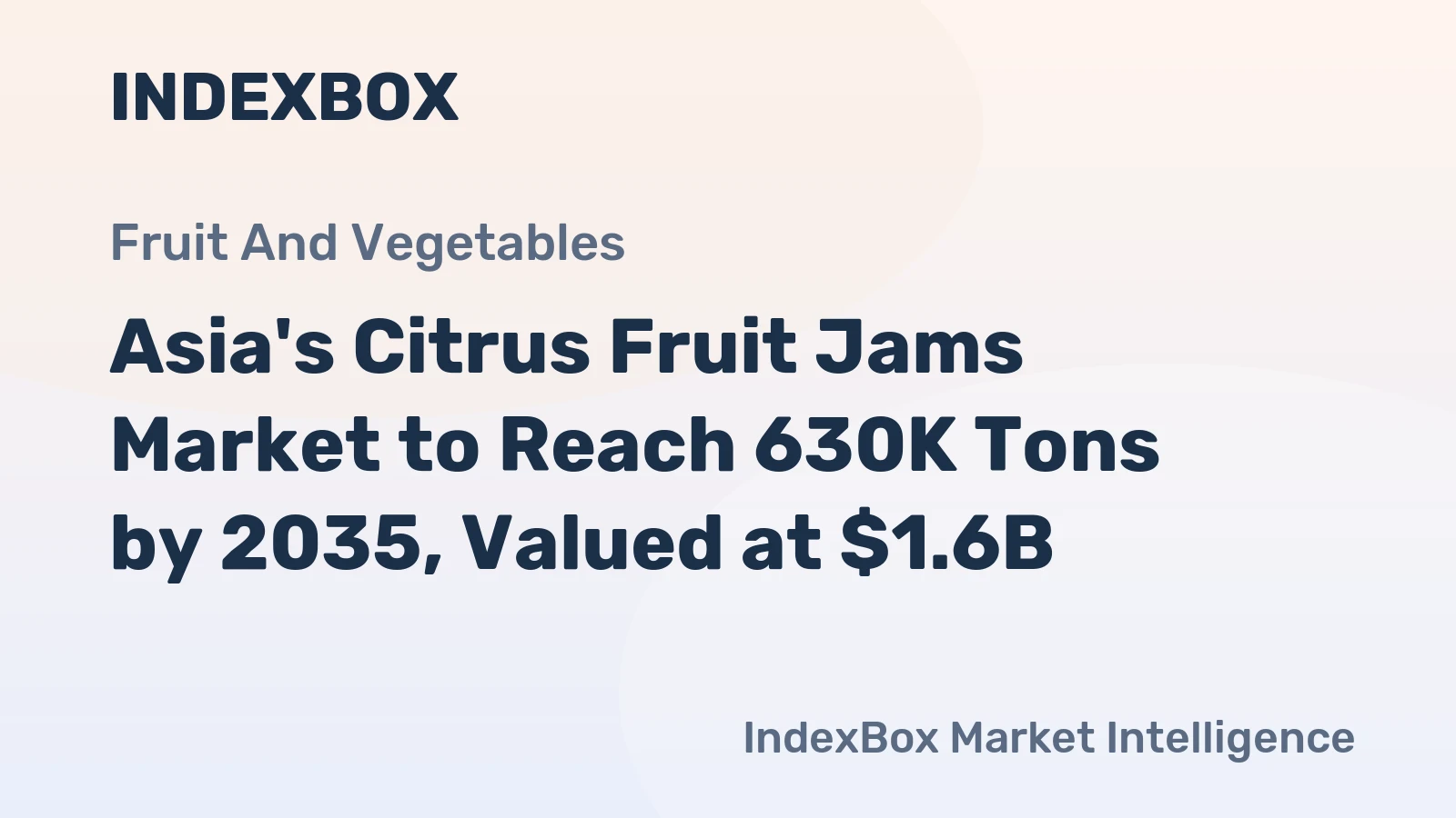 Asia's Citrus Fruit Jams Market to Reach 630K Tons by 2035, Valued at $1.6B